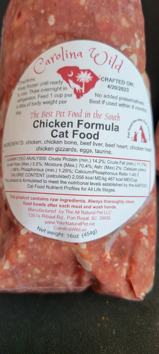 Carolina Wild - CAT FOOD - Raw Chicken – Sirius Natural Pet Foods